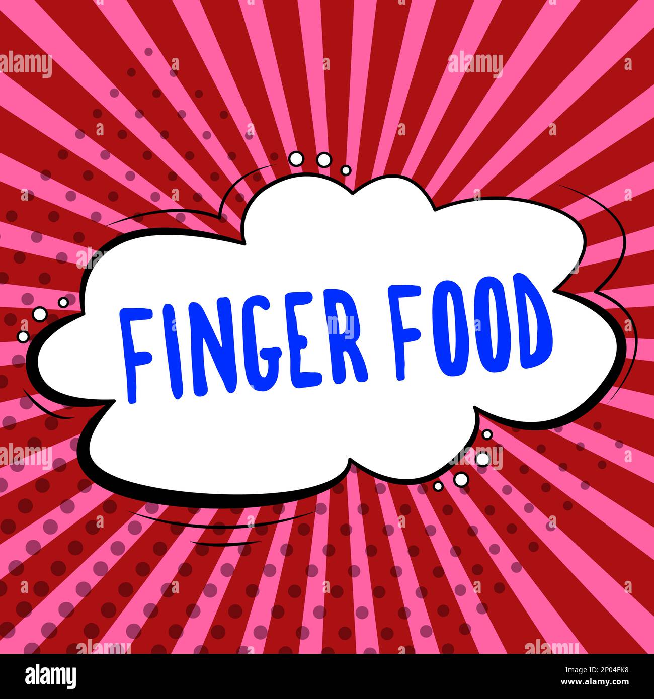 Text caption presenting Finger Food. Concept meaning products and ...