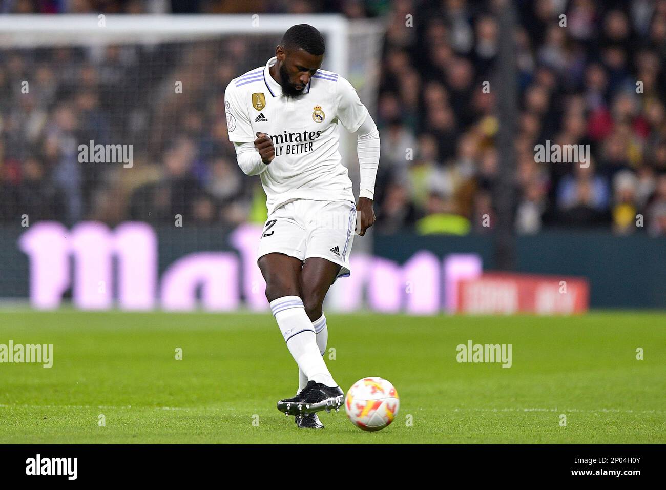 MADRID, SPAIN - MARCH 2: Antonio Rudiger of Real Madrid in action ...