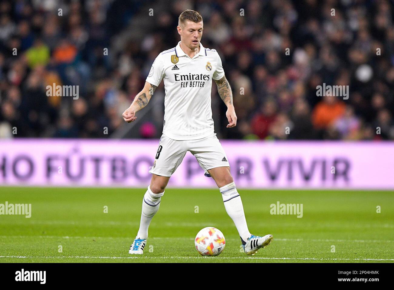 MADRID, SPAIN - MARCH 2: Toni Kroos of Real Madrid in action during the ...