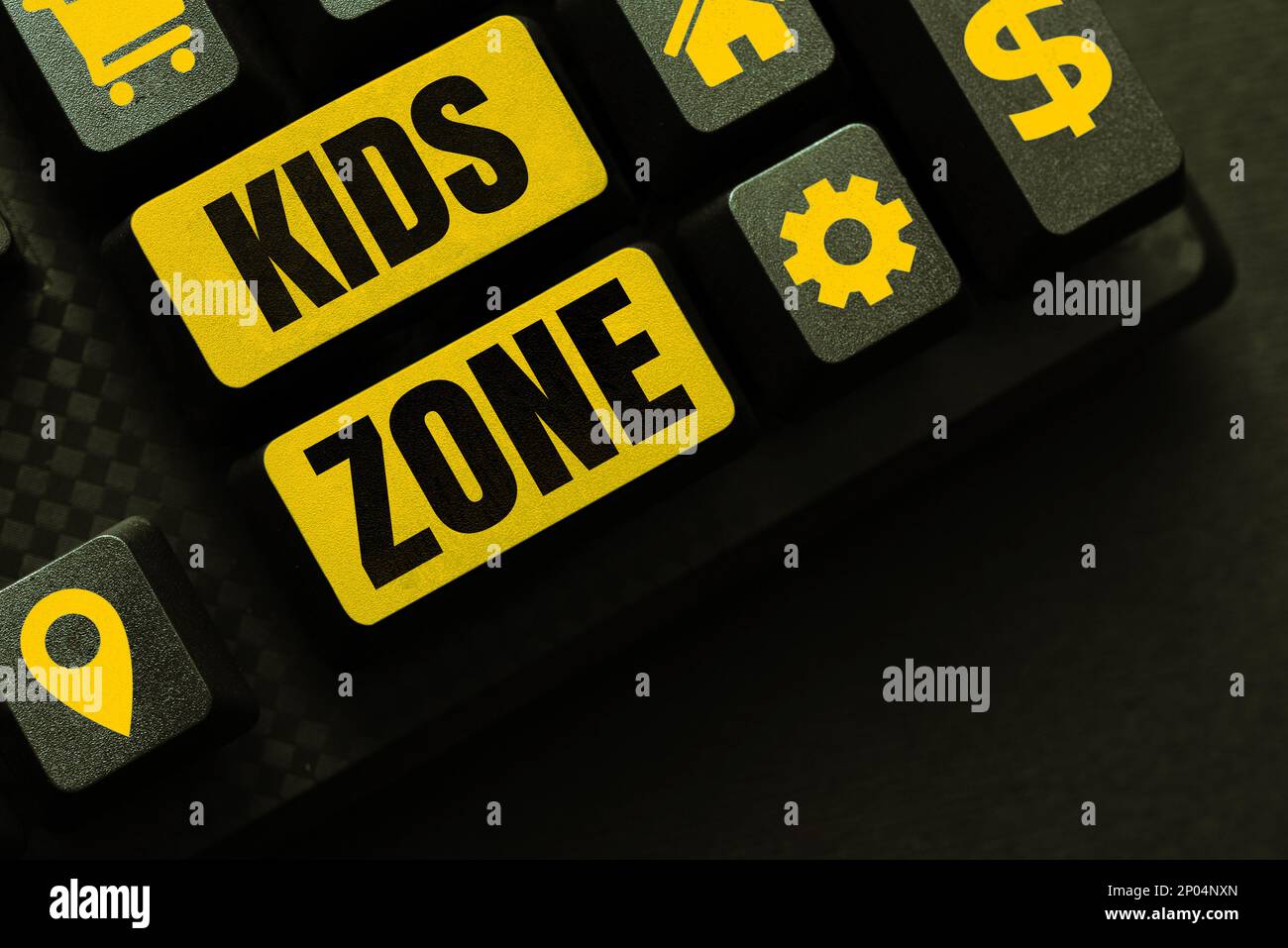 Sign displaying Kids Zone. Internet Concept An area or a region ...
