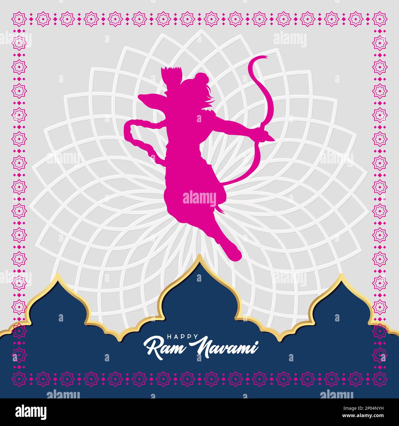 Happy Ram Navami festival of India. Ram Navami Indian festival banner ...