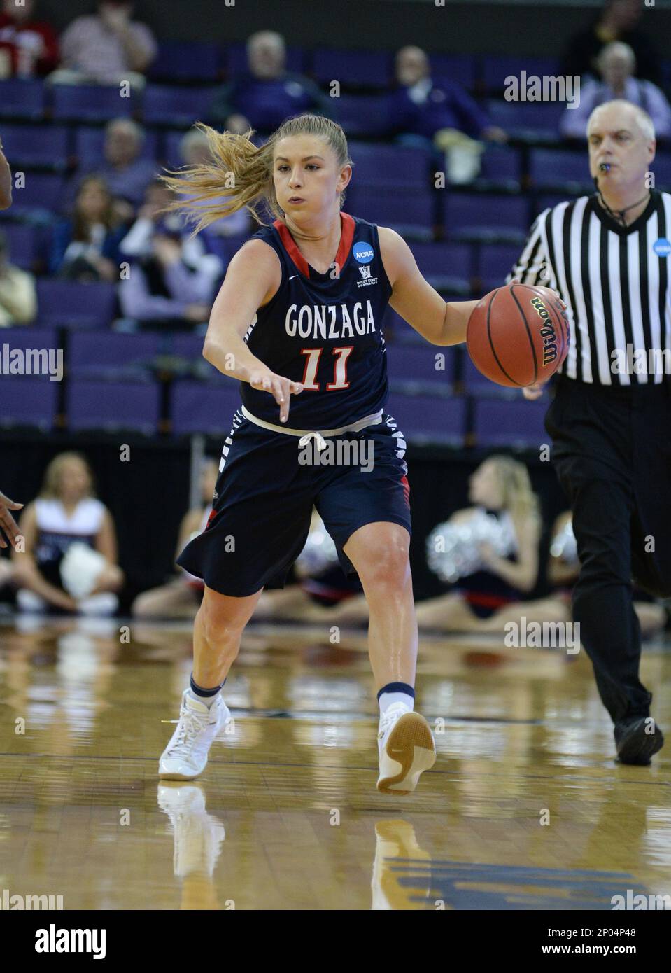 March 18, 2017: Gonzaga point guard Laura Stockton (10) brings the ball ...