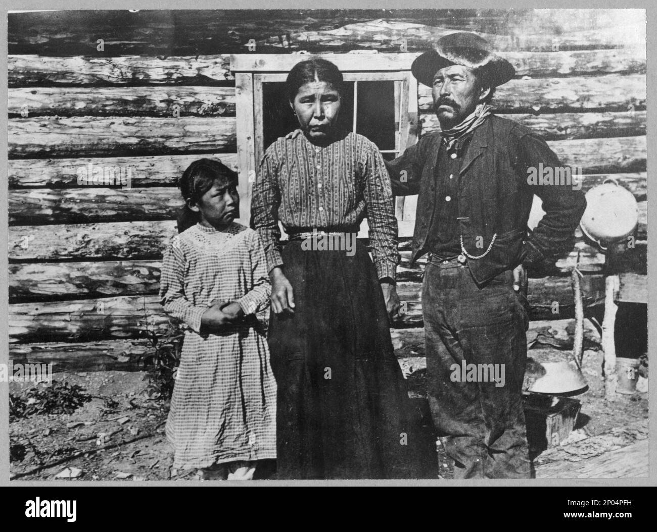 Eskimo father, mother and child. Frank and Frances Carpenter collection ...