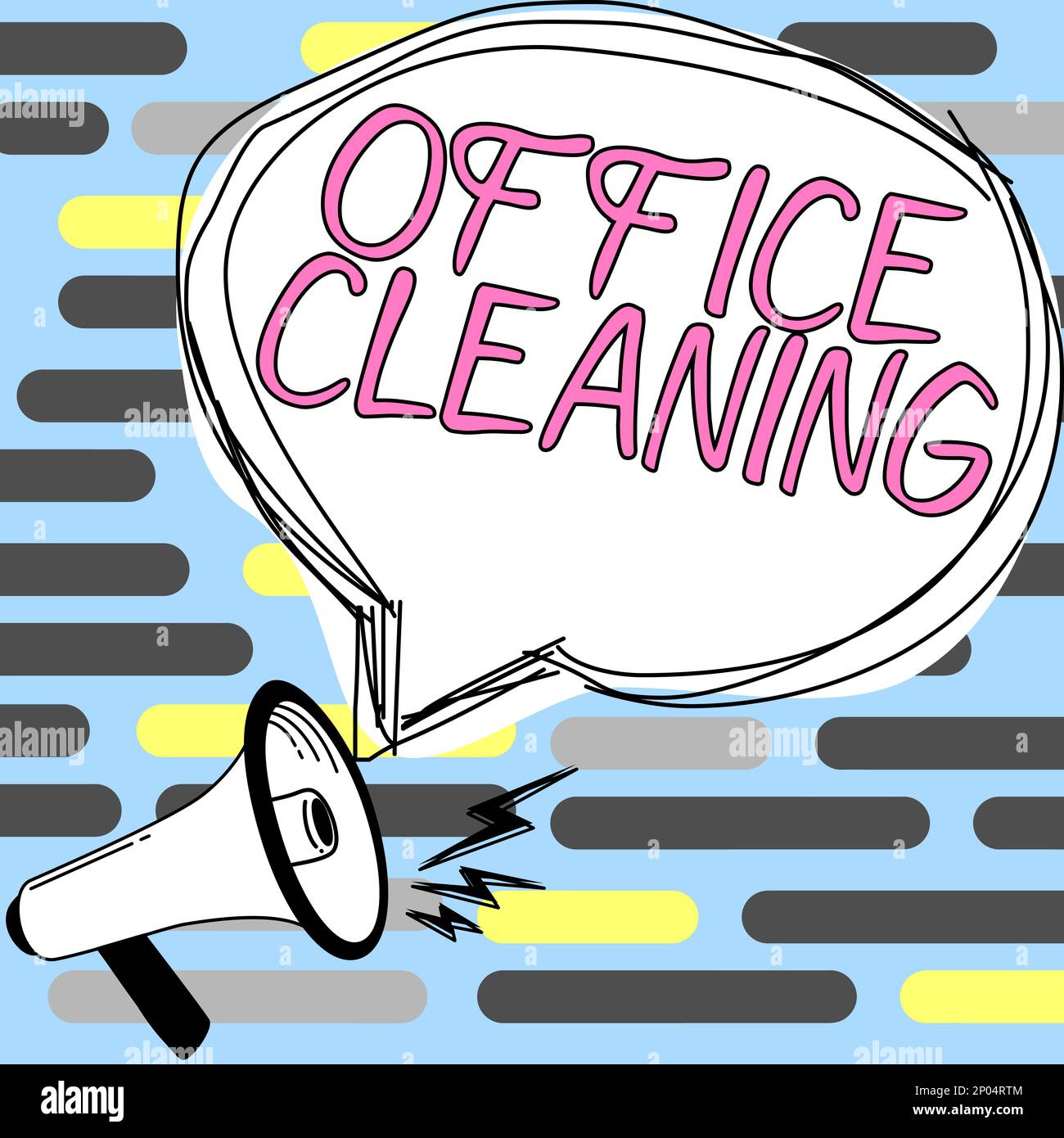Text caption presenting Office Cleaning. Word for the action or process ...