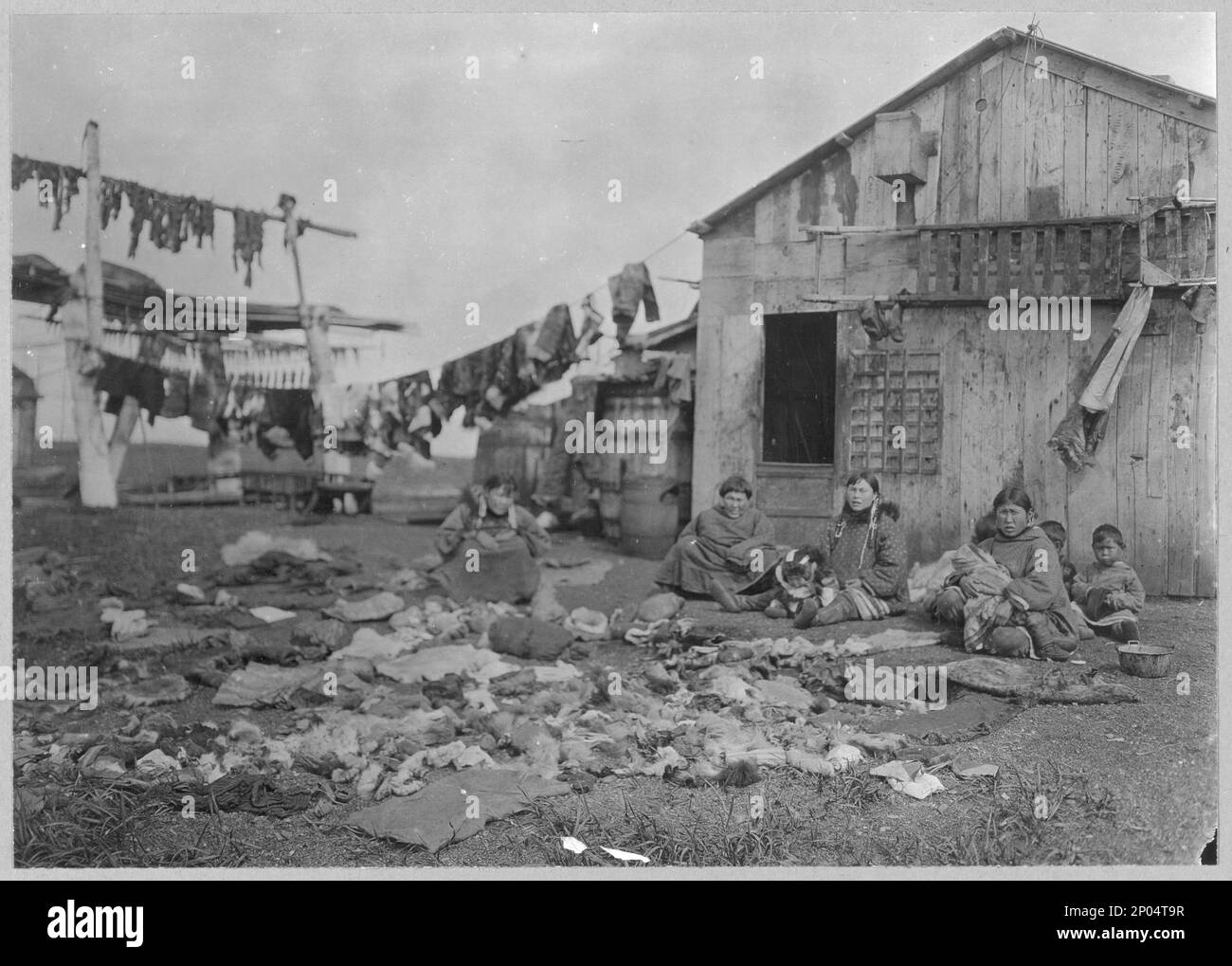 Wooden home of Alaskan Eskimo family. Frank and Frances Carpenter ...