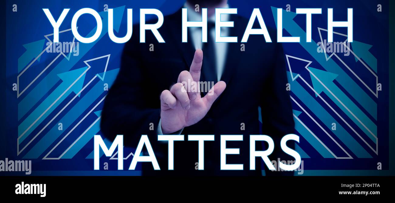 Hand writing sign Your Health Matters. Business showcase good health is ...