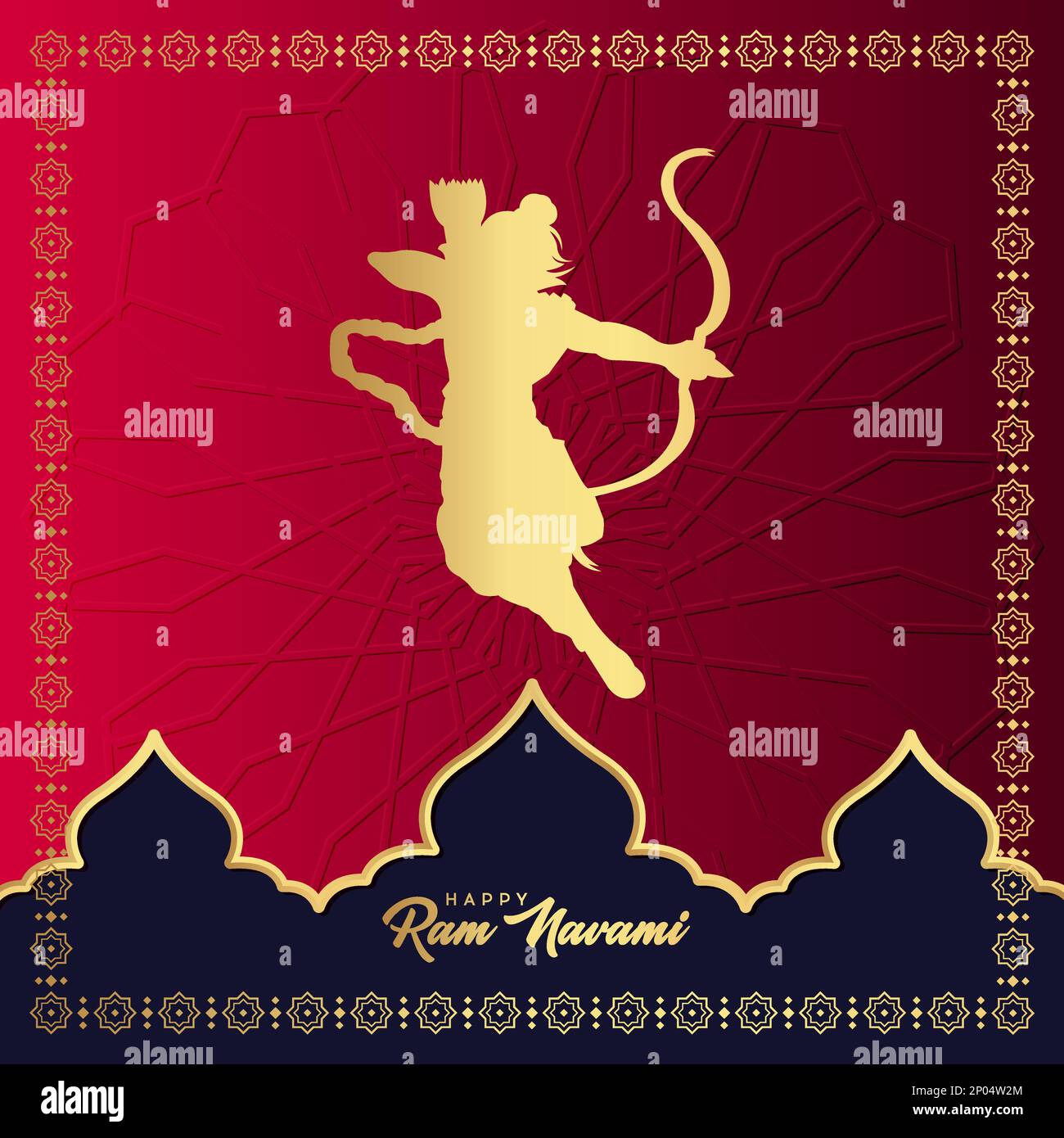 Happy Ram Navami festival of India. Ram Navami Indian festival banner ...