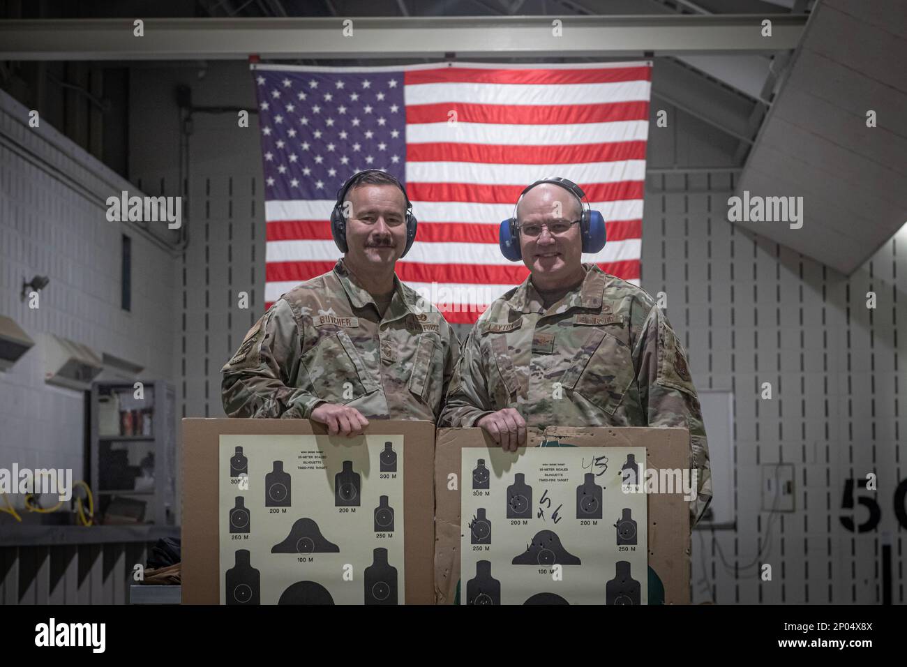 U.S. Air Force Col. James Layton, right, and Senior Master Sgt. Todd ...