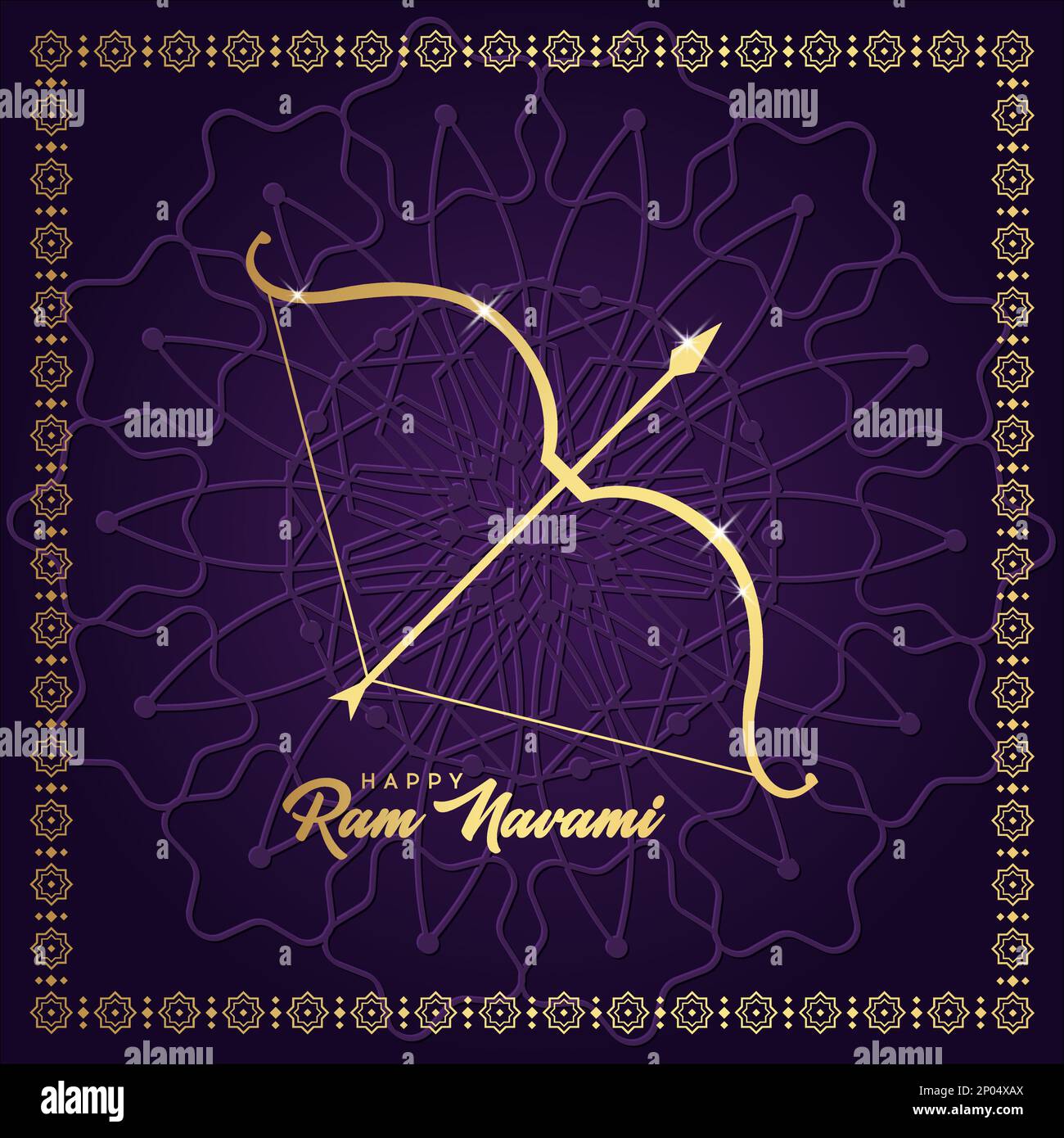 Happy Ram Navami festival of India. Ram Navami Indian festival banner ...