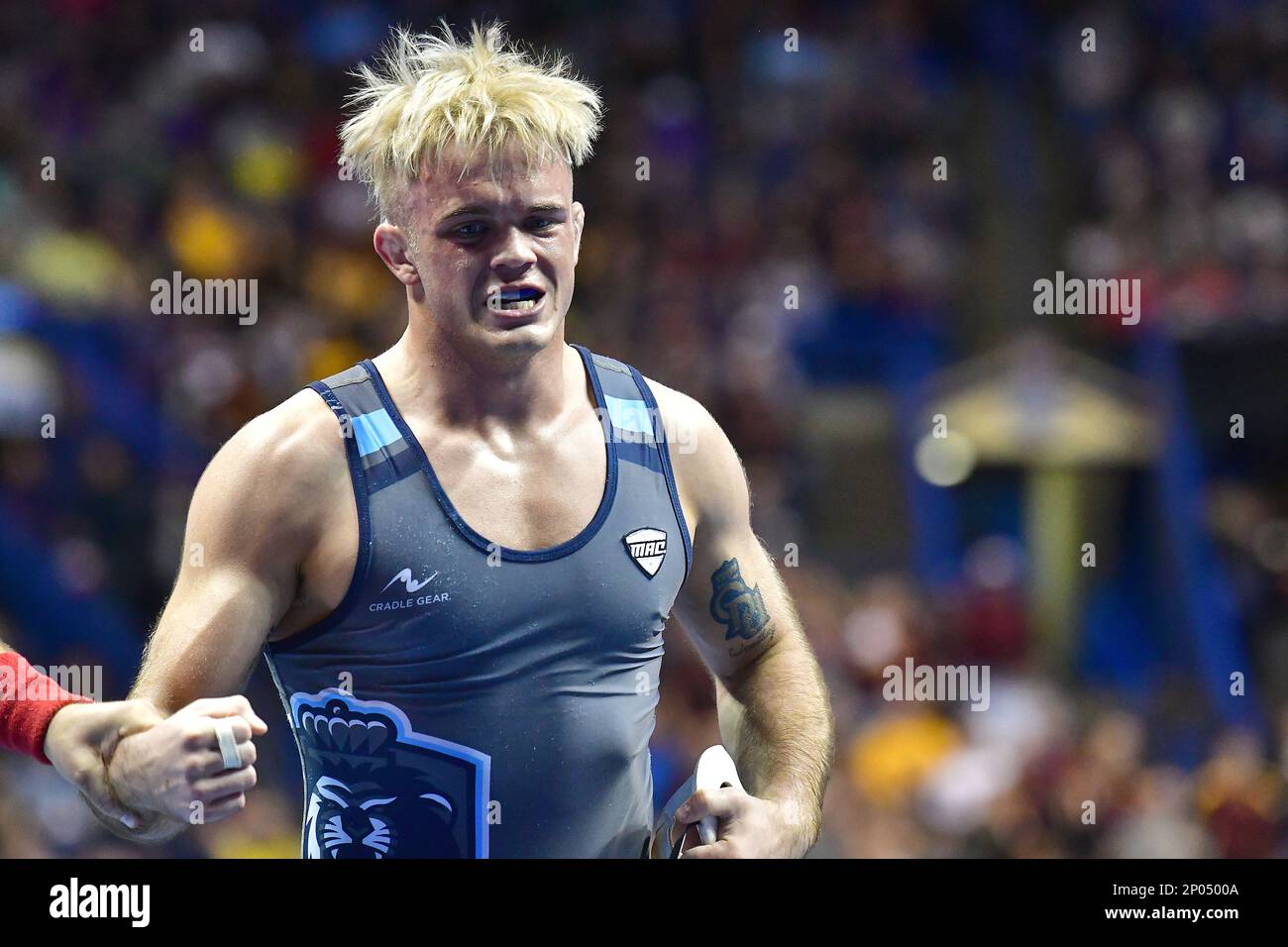 ST. LOUIS, MO. - MARCH 16: Kevin Beazley of Old Dominion reacts after ...