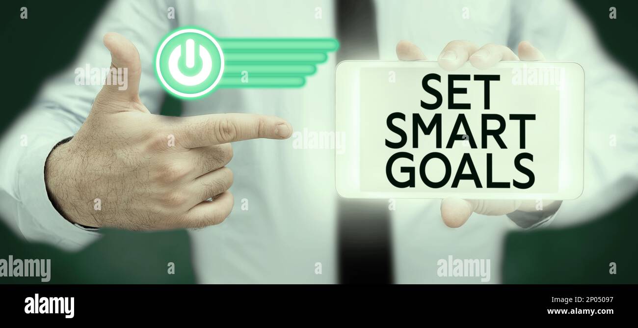 Conceptual display Set Smart Goals. Concept meaning Establish ...