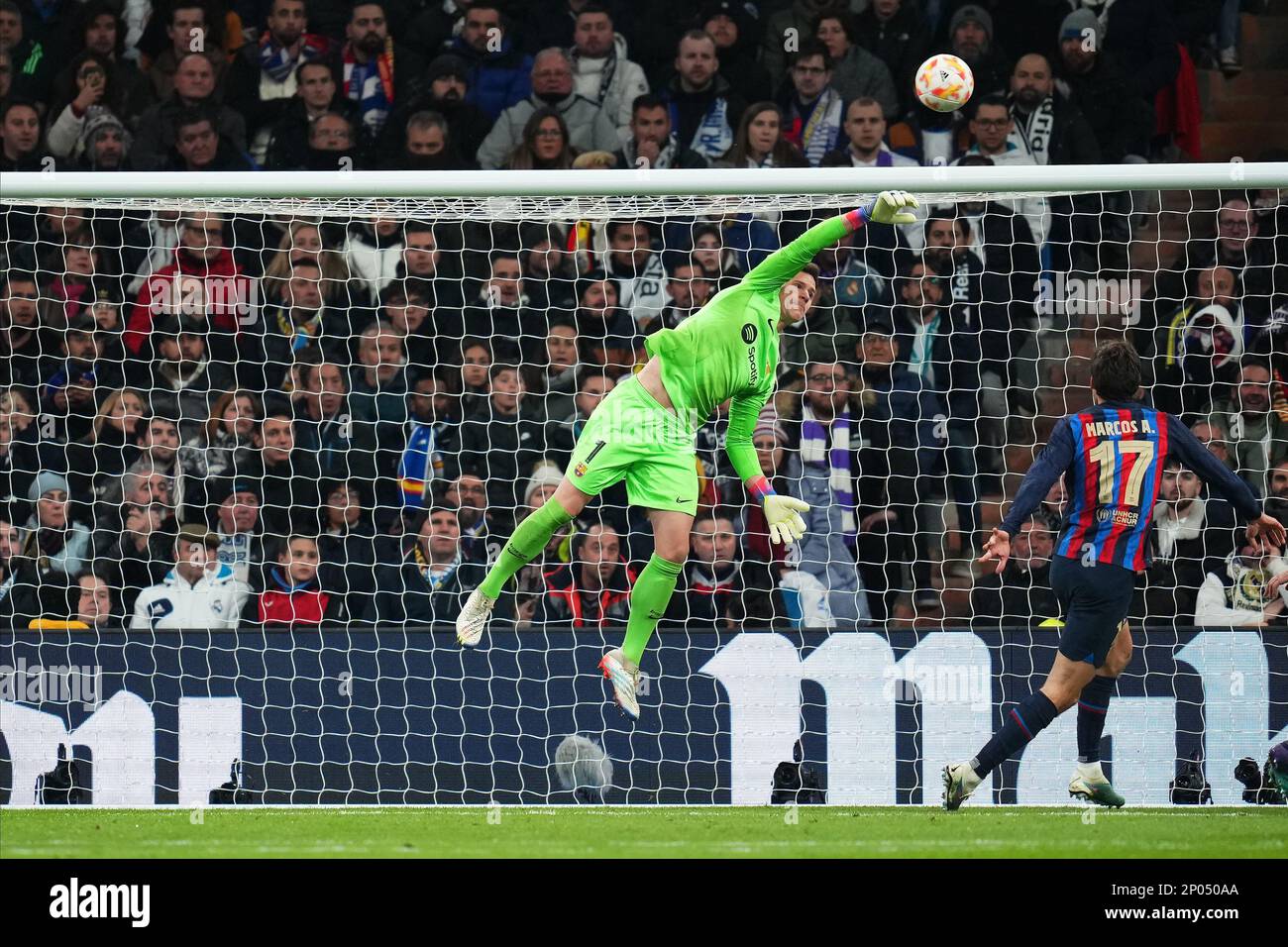 Madrid, Spain. March 2, 2023, Marc-Andre Ter Stegen of FC Barcelona during the Copa del Rey ...