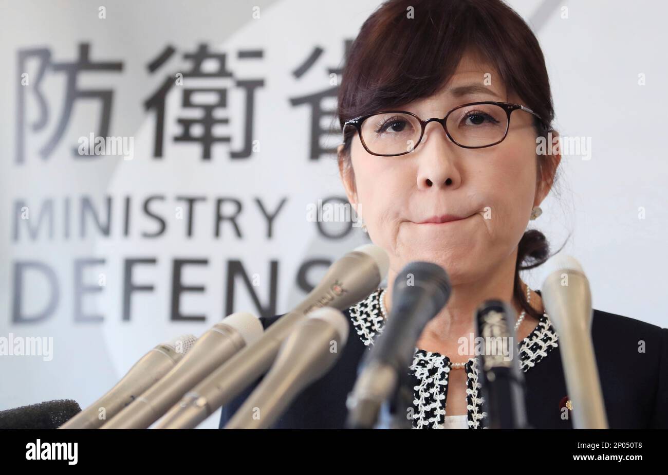 Japan's Defense Minister Tomomi Inada attends at a press conference at ...