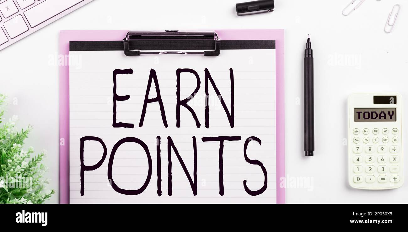 Writing displaying text Earn Points. Business idea to get praise or ...