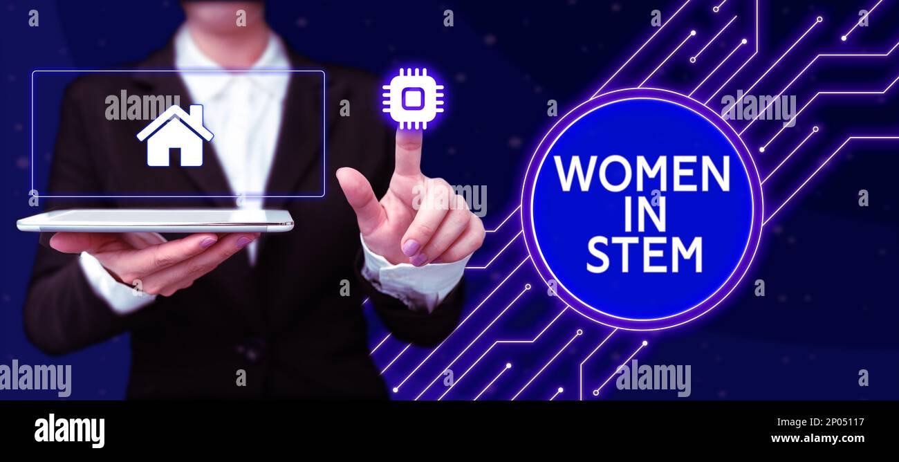 Conceptual caption Women In Stem. Conceptual photo Science Technology ...