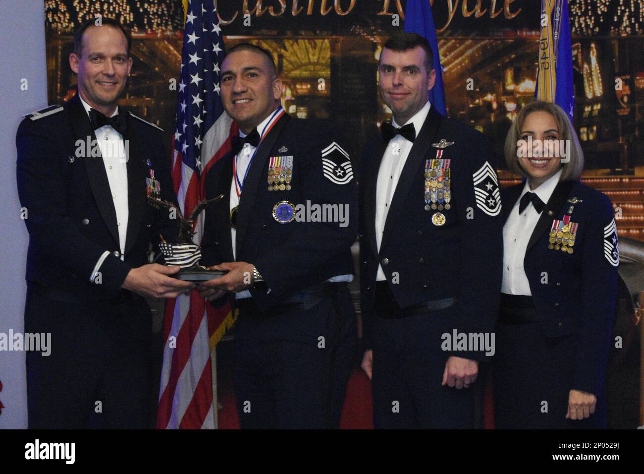 Col. Benjamin Harrison, 301st Fighter Wing commander, Chief Master Sgt ...