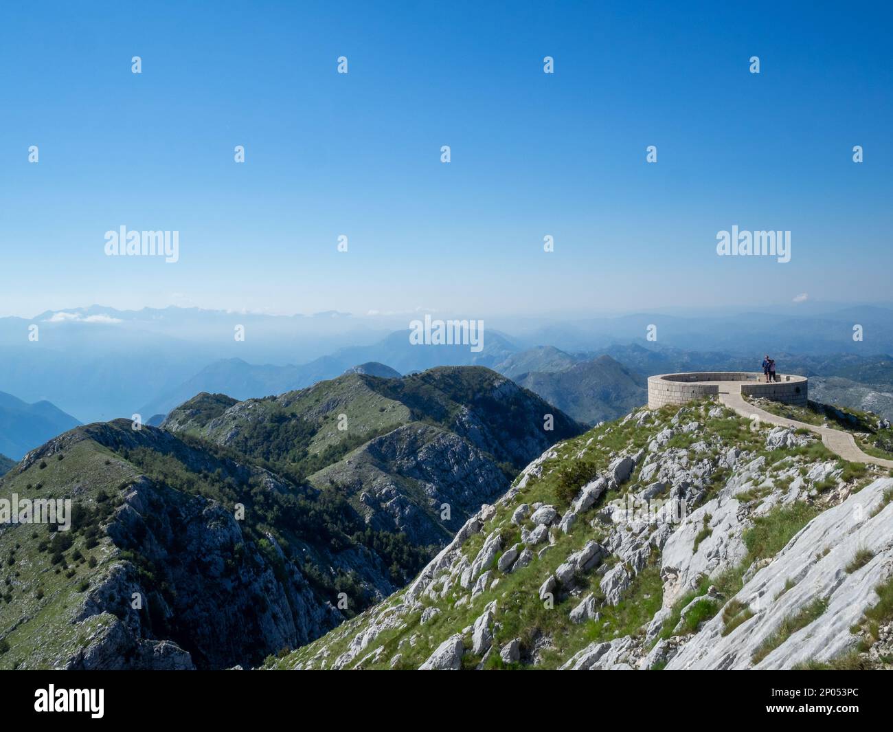 Viewpoint to the mountains at the Mausoleum of Petar II Petrovic Njegos ...