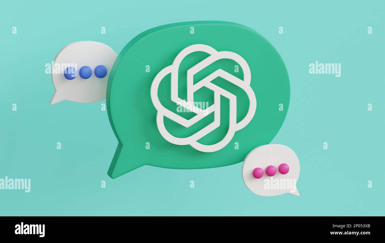 3d chat gpt. 3d render, 3d illustration. Online business network ...