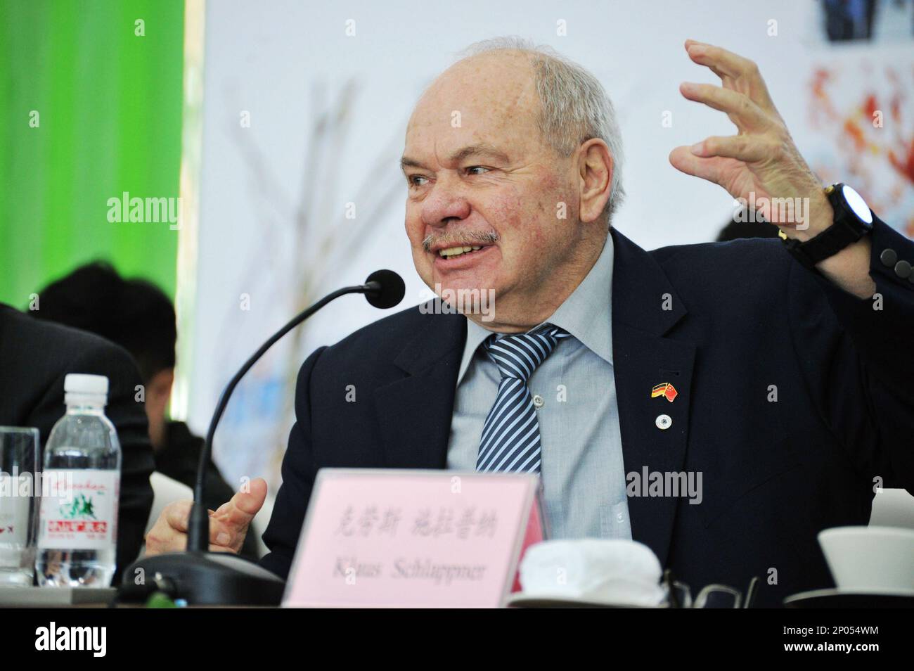 German football manager Klaus Schlappner attends a symposium with 15 ...