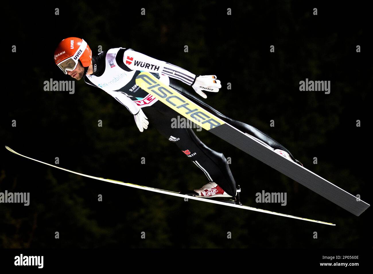 Markus Eisenbichler of Germany in the air during qualification for FIS ...