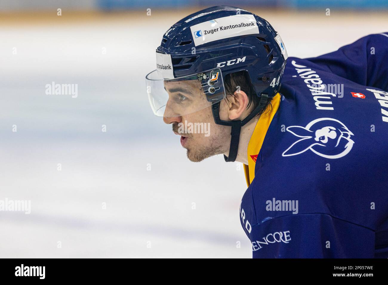 Zug . 02/03/2023, Samuel Kreis #44 (EV Zug) during the National League ...