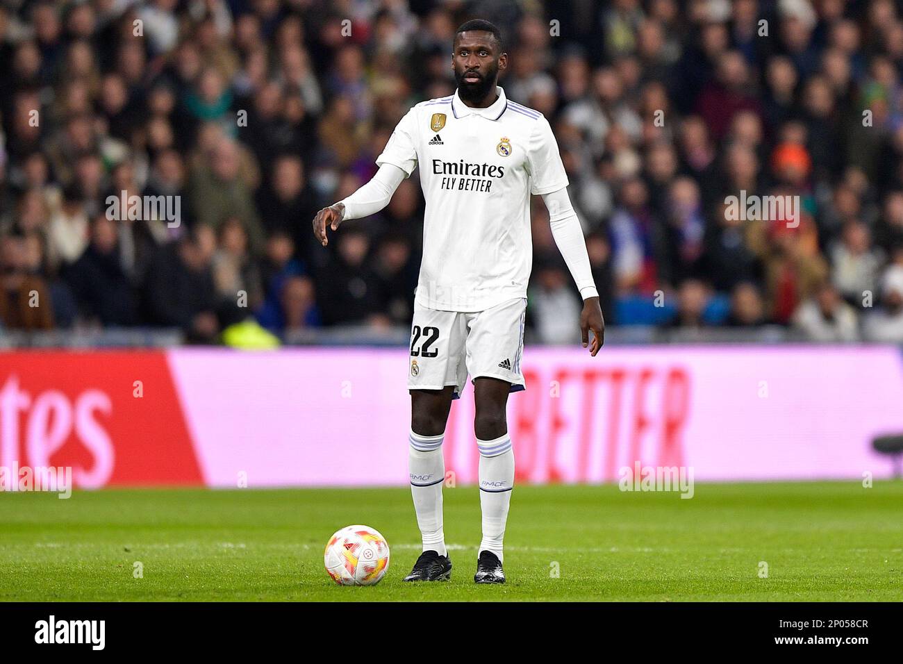 MADRID, SPAIN - MARCH 2: Antonio Rudiger of Real Madrid in action ...