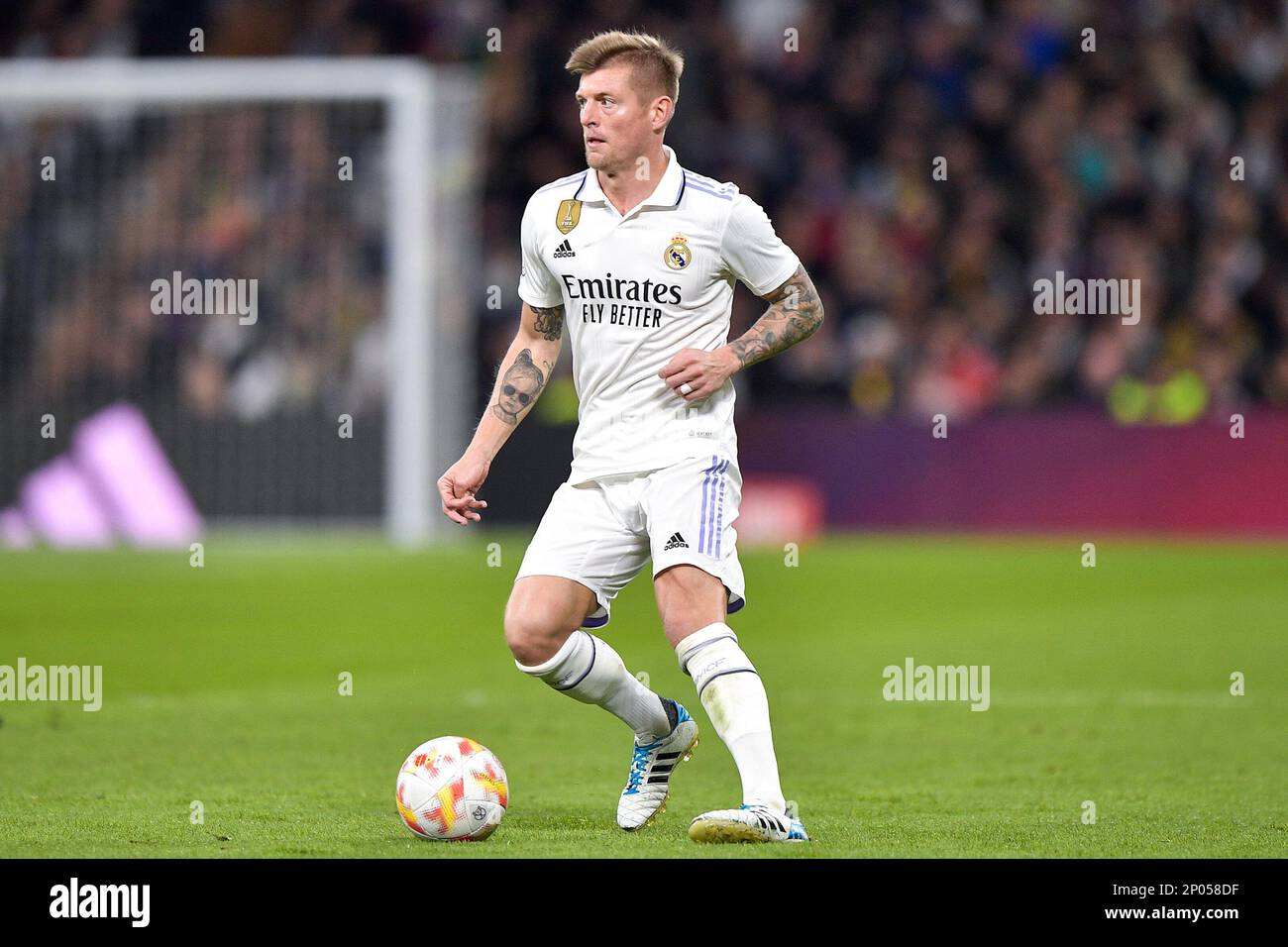 MADRID, SPAIN - MARCH 2: Toni Kroos of Real Madrid in action during the ...