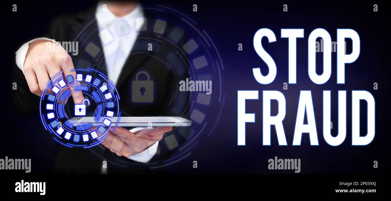Inspiration showing sign Stop Fraud. Conceptual photo campaign advices ...