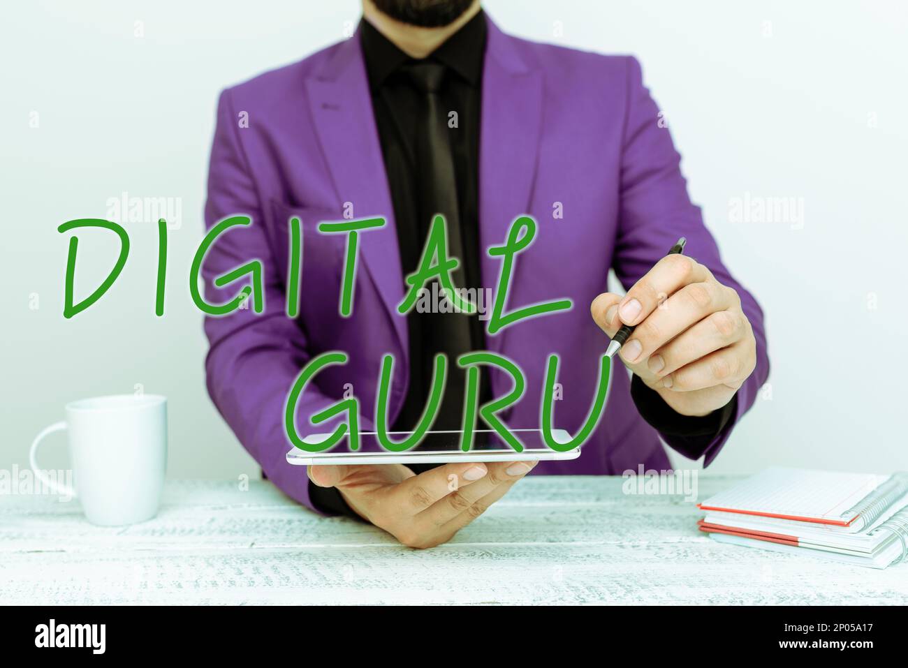 Conceptual caption Digital Guru. Internet Concept teacher and ...