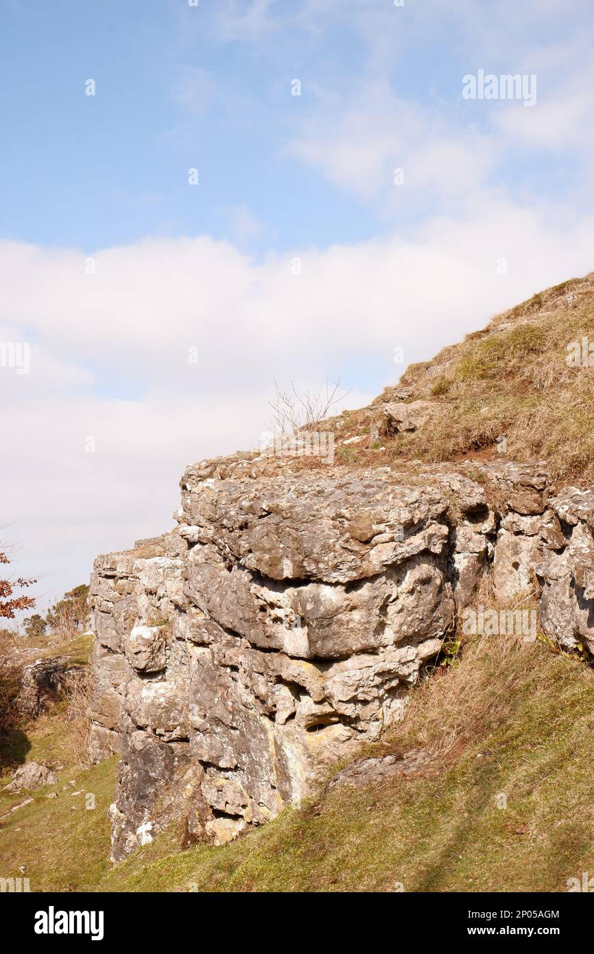 March 2023 - Rock formations in the hills, of the Mendips at Ubly ...