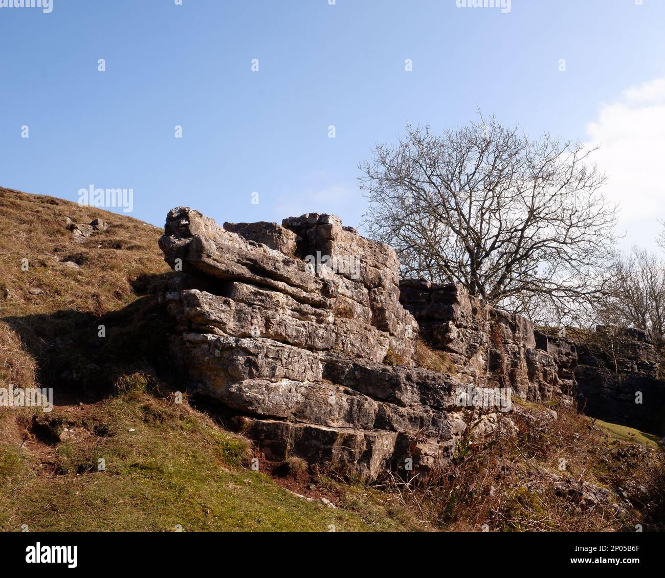 March 2023 - Rock formations in the hills, of the Mendips at Ubly ...