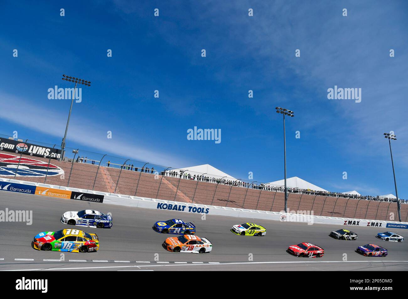Kyle Busch (18) and Jamie McMurray (1) during the NASCAR Monster Energy ...