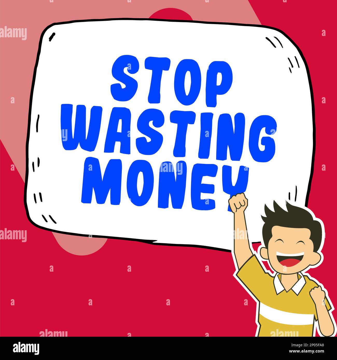 Hand writing sign Stop Wasting Money. Business showcase advicing person ...