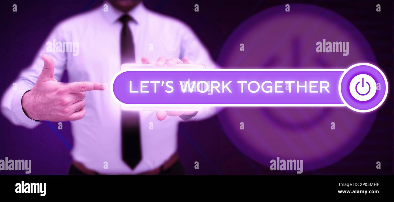 Conceptual caption Let's Work Together. Concept meaning Unite and Join ...