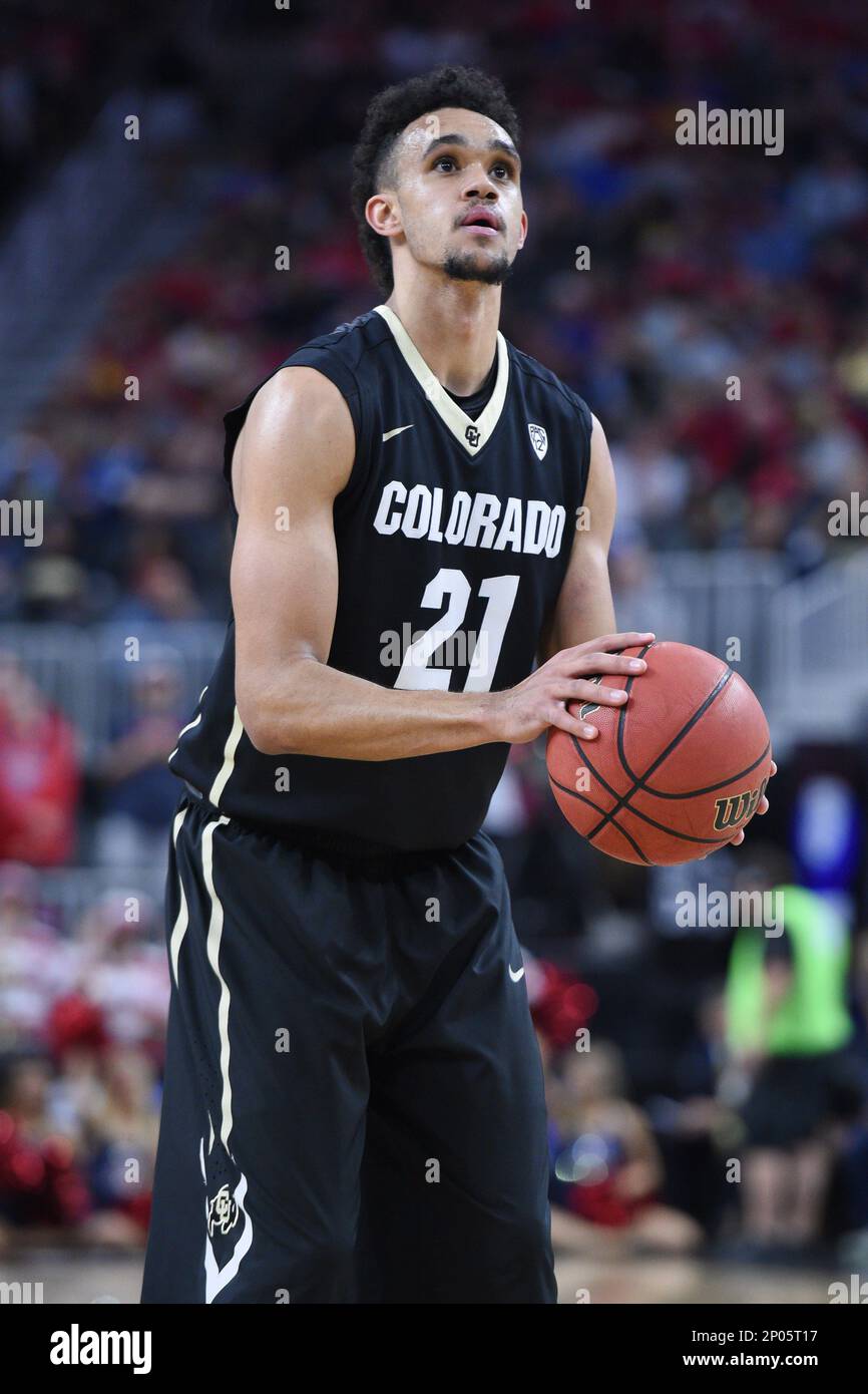 LAS VEGAS, NV - MARCH 09: Colorado guard Derrick White (21) shoots a ...