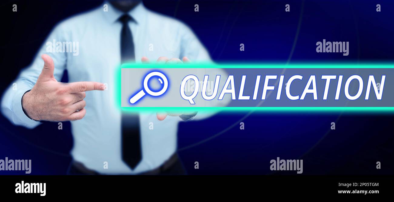 Conceptual display Qualification. Business idea Officially permission ...