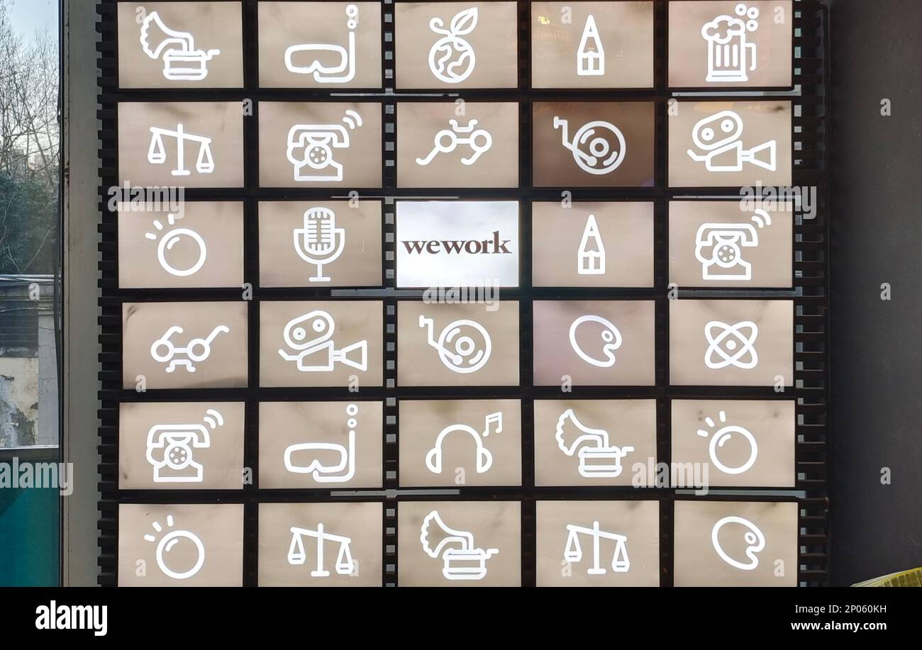 SHANGHAI, CHINA - MARCH 2, 2023 - The work environment of WeWork, a US ...