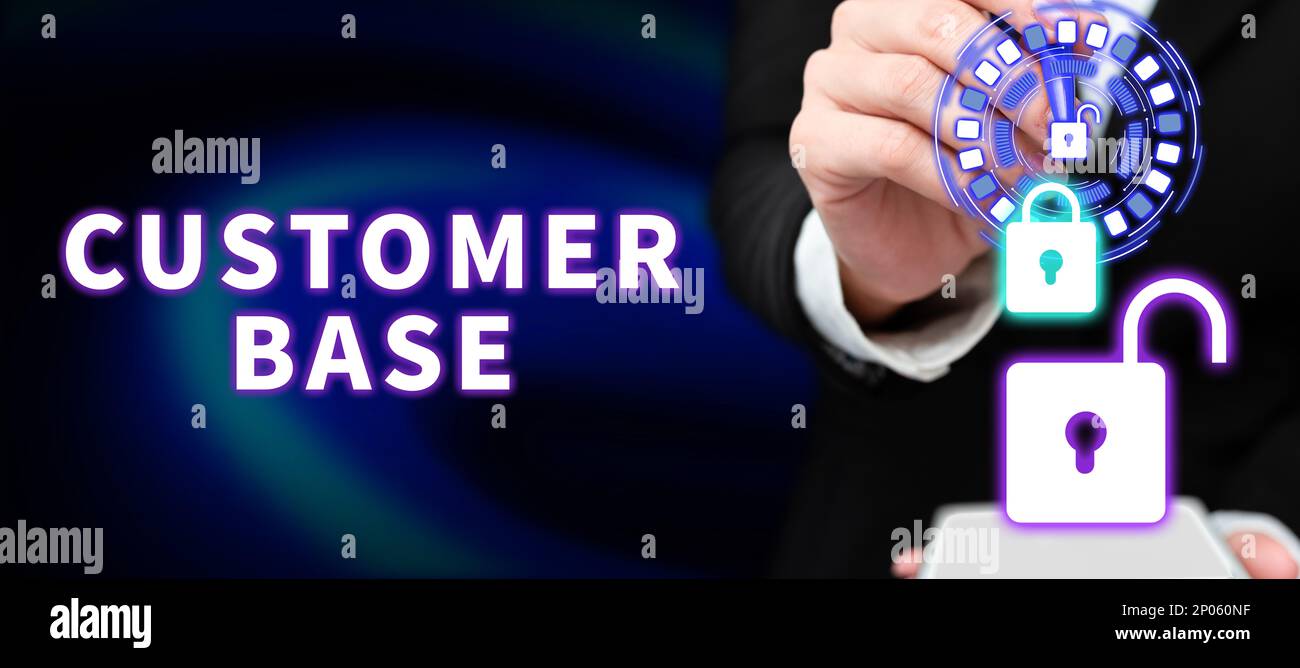 Text showing inspiration Customer Base. Conceptual photo encourage ...