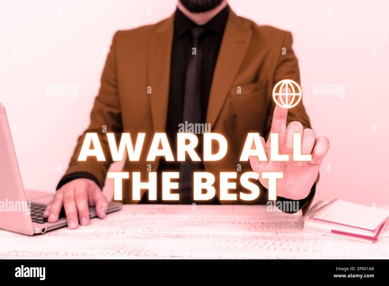 Inspiration showing sign Award All The Best. Word Written on Prize and ...