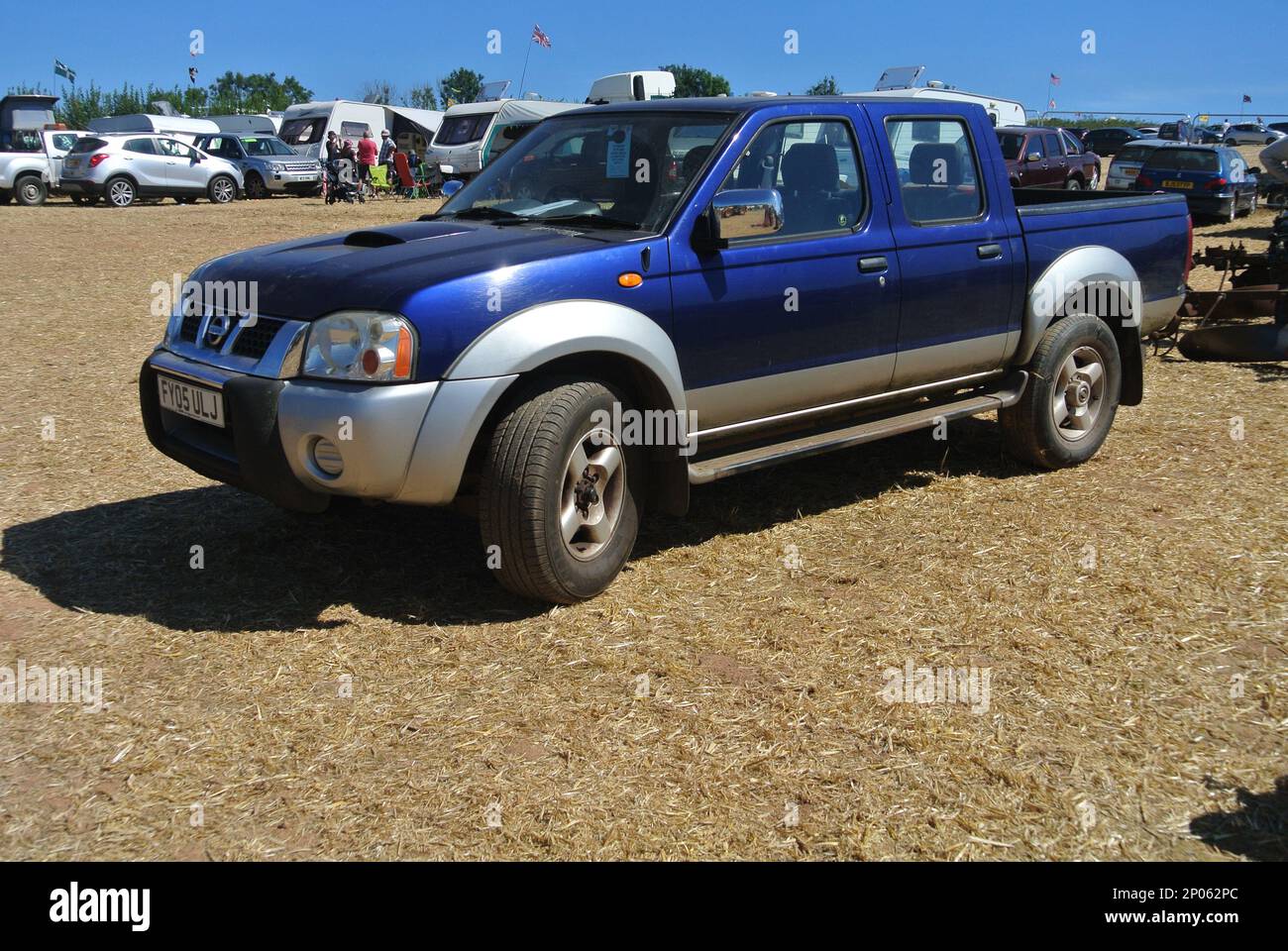 A 2005 Nissan Navara pickup truck parked up at the Torbay Steam Fair ...