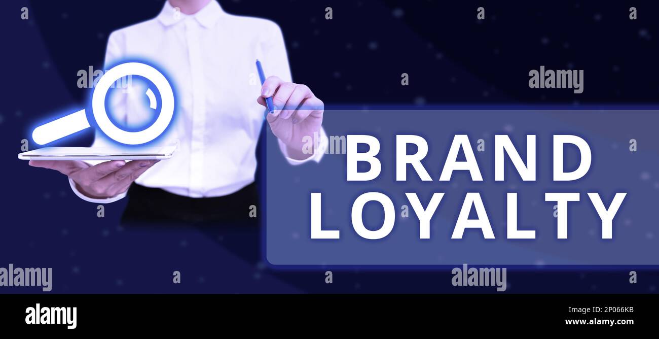 Text caption presenting Brand Loyalty. Business approach Repeat ...
