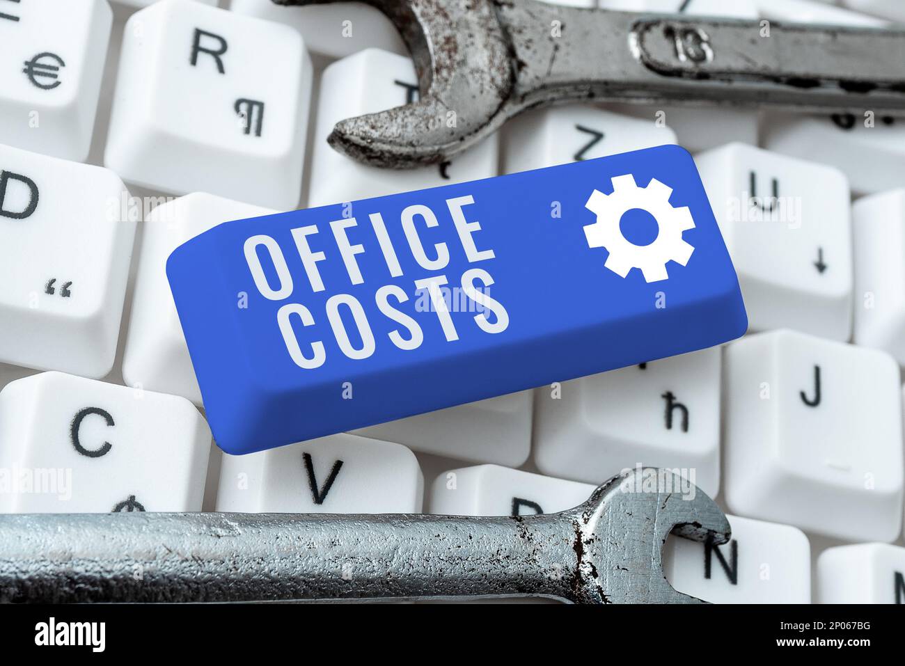 Hand writing sign Office Costs. Business approach amount of money paid ...