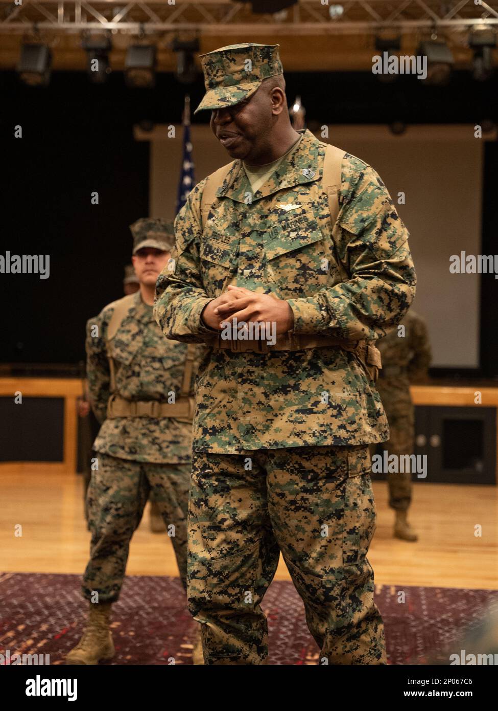 U.S. Marine Corps Sgt. Maj. Charles B. Peoples, outgoing sergeant major ...