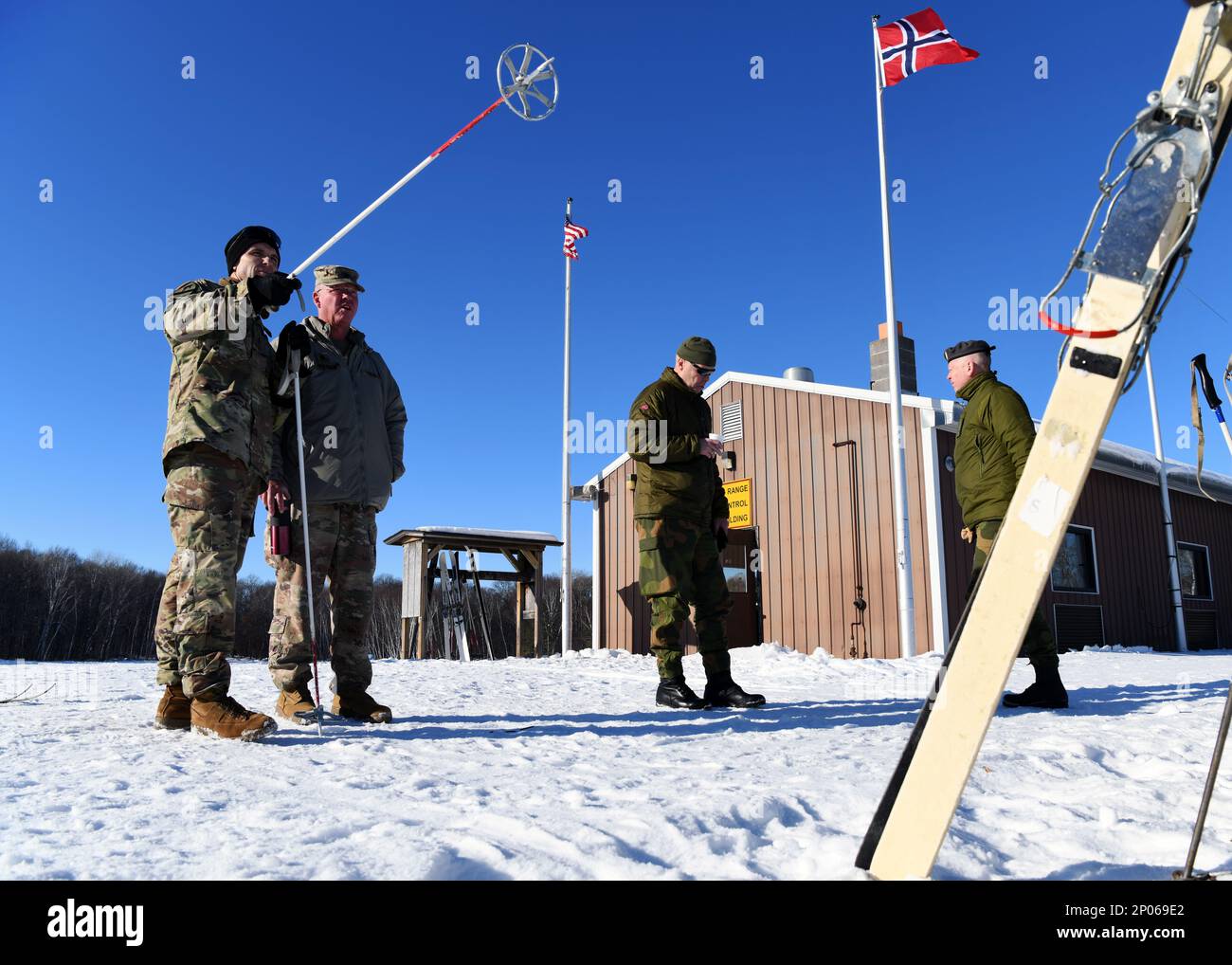 Members of the Norwegian Home Guard take part in a biathlon during ...