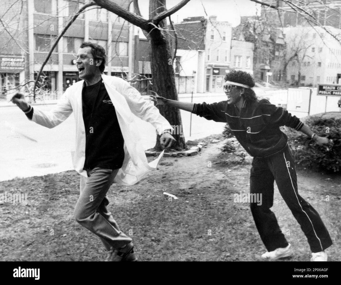 In 1984, Dr. Thomas Starzl and his wife, Joy, try to catch a Frisbee on ...