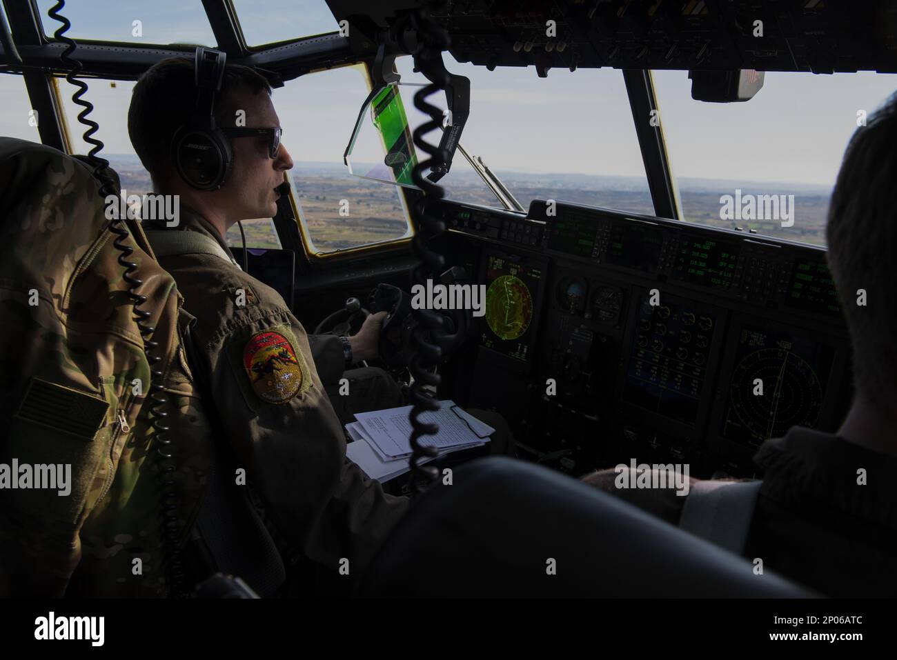 U.S. Air Force Maj. Kyle Gauthier, 37th Airlift Squadron pilot, flies a ...
