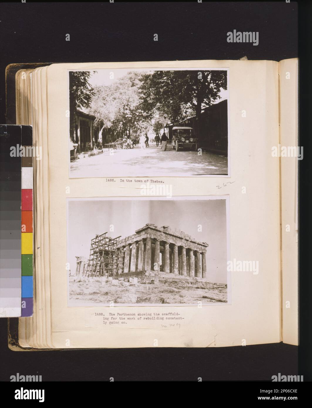 In the town of Thebes The Parthenon showing the scaffolding for the ...