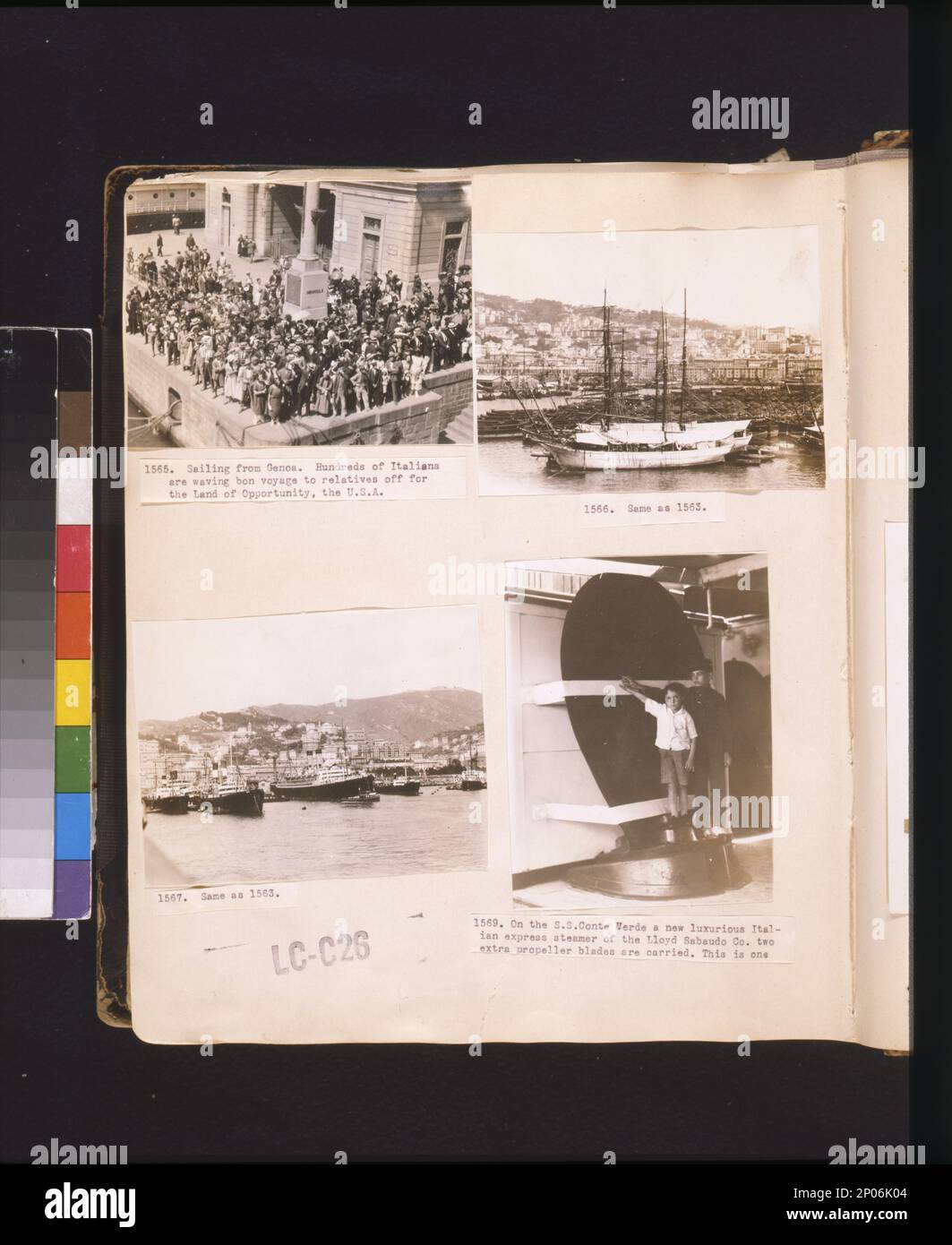 Sailing from Genoa. Hundreds of Italians are waving bon voyage to ...