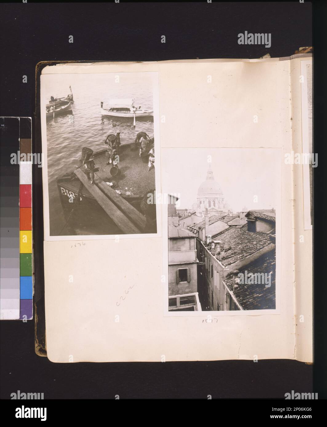 Men carrying coal in small boat, Malta Rooftops with dome of church? in ...