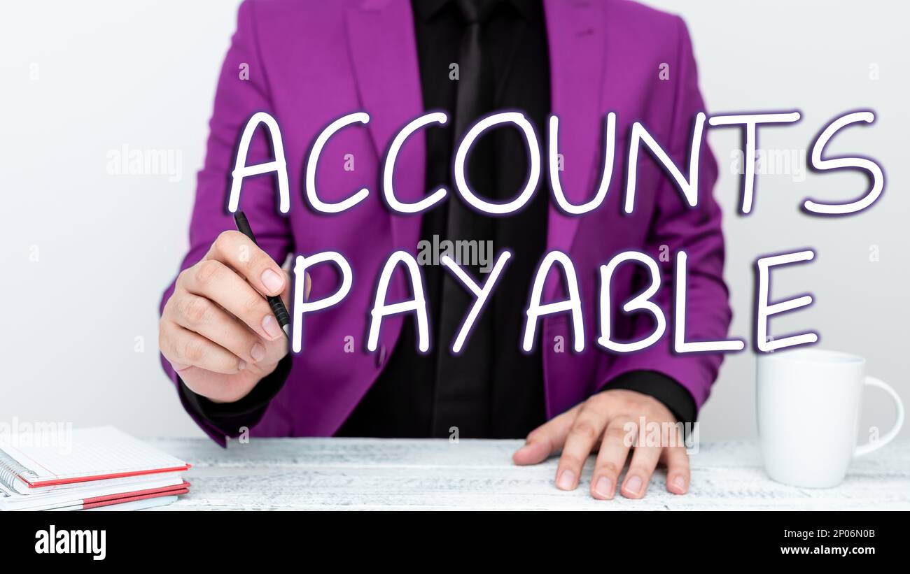 Writing displaying text Accounts Payable. Business showcase money owed ...
